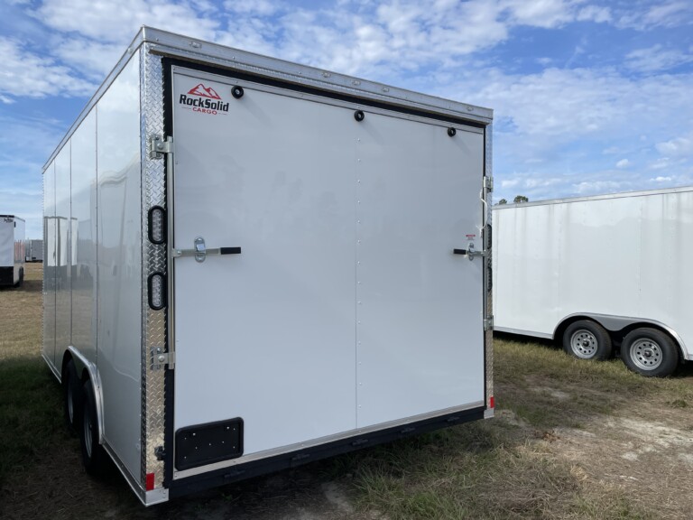 8.5 X 16 TA WHITE ENCLOSED TRAILER | 8.5 x 16 Cargo Trailer