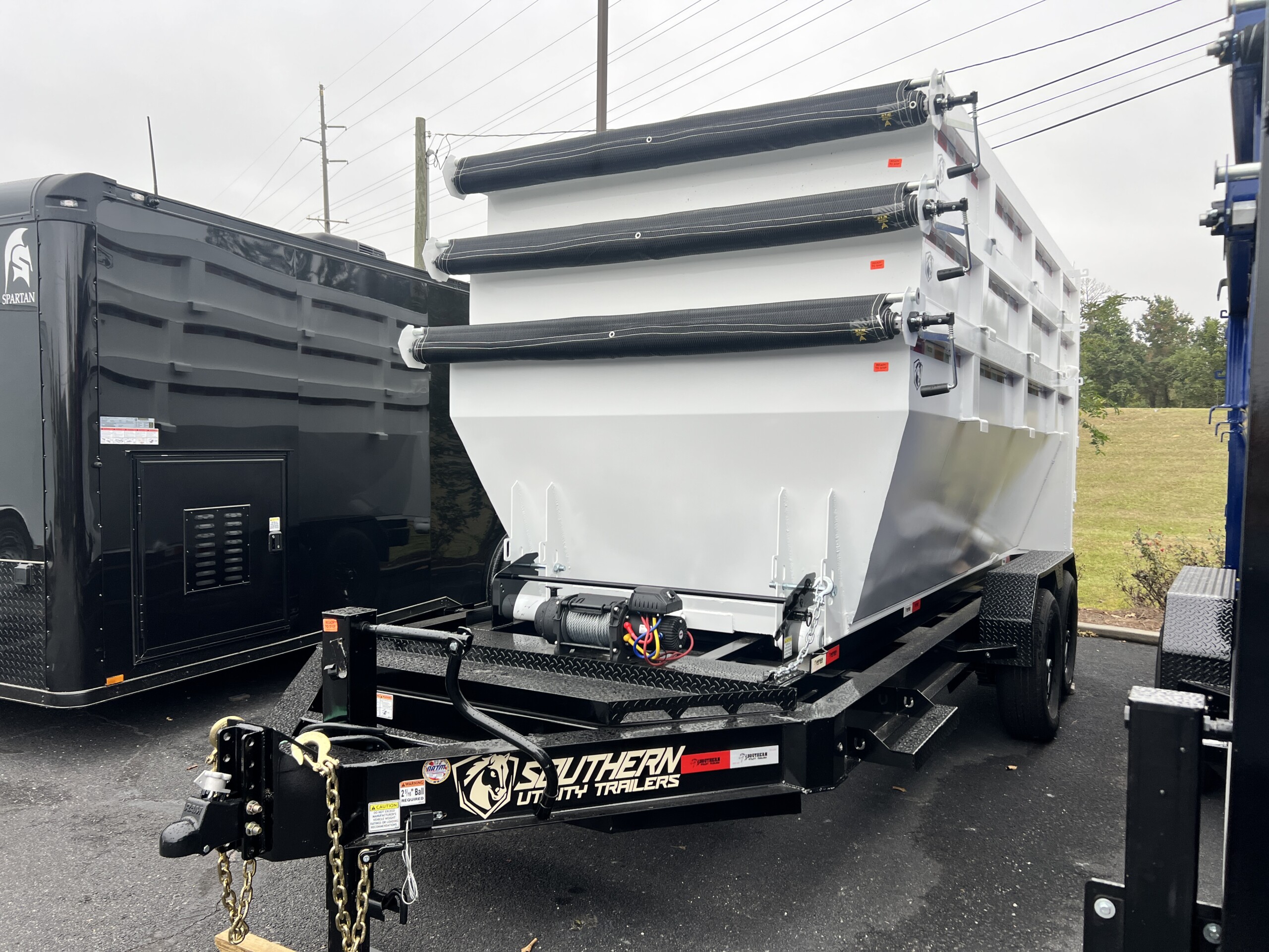 7 X 14 TA Roll-Off 3 Bin Dump Trailer - Renown Cargo Trailers