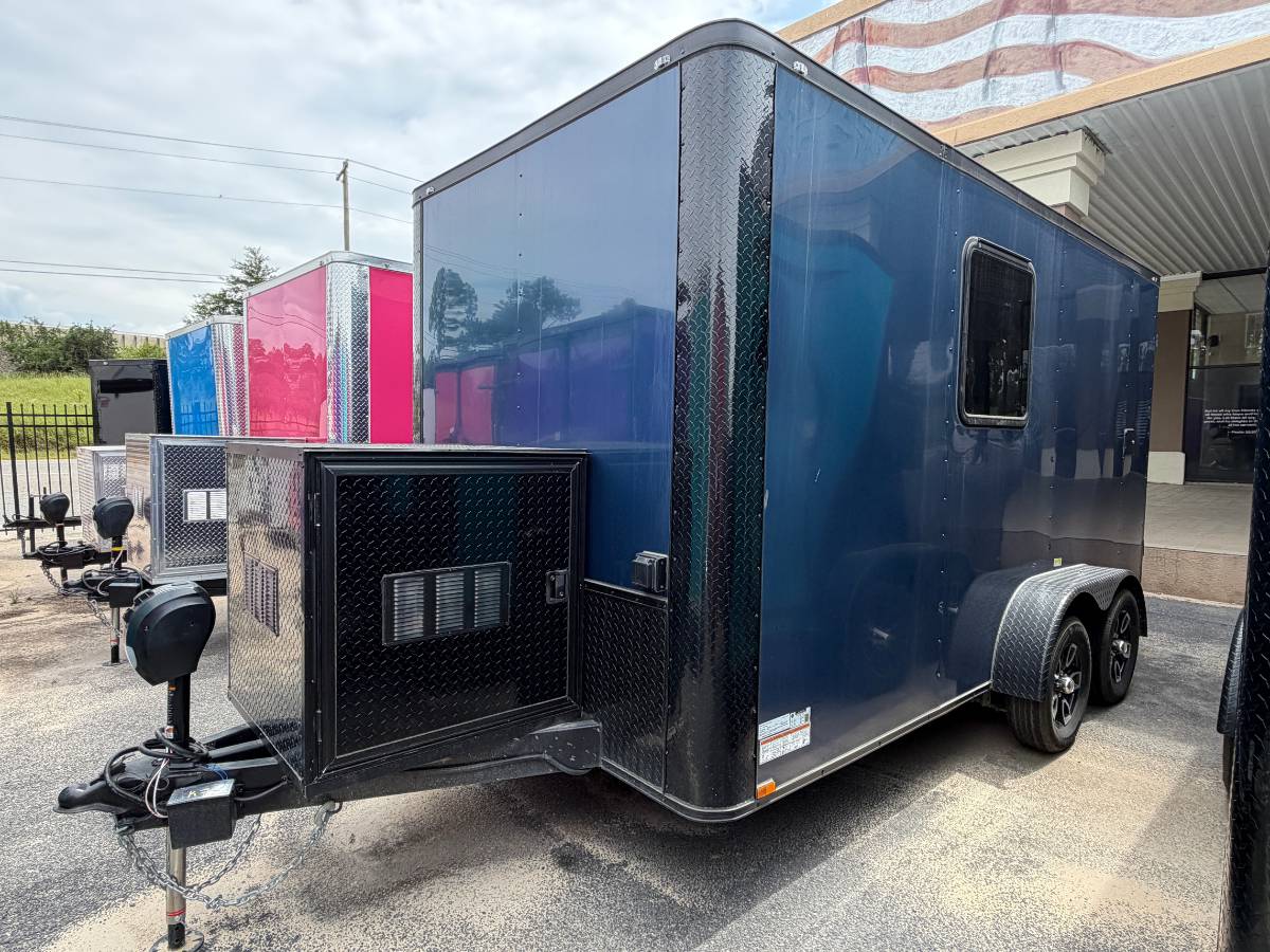 7x14 Dog Grooming Trailer - Genesis Series | Indigo Blue - Renown Cargo ...