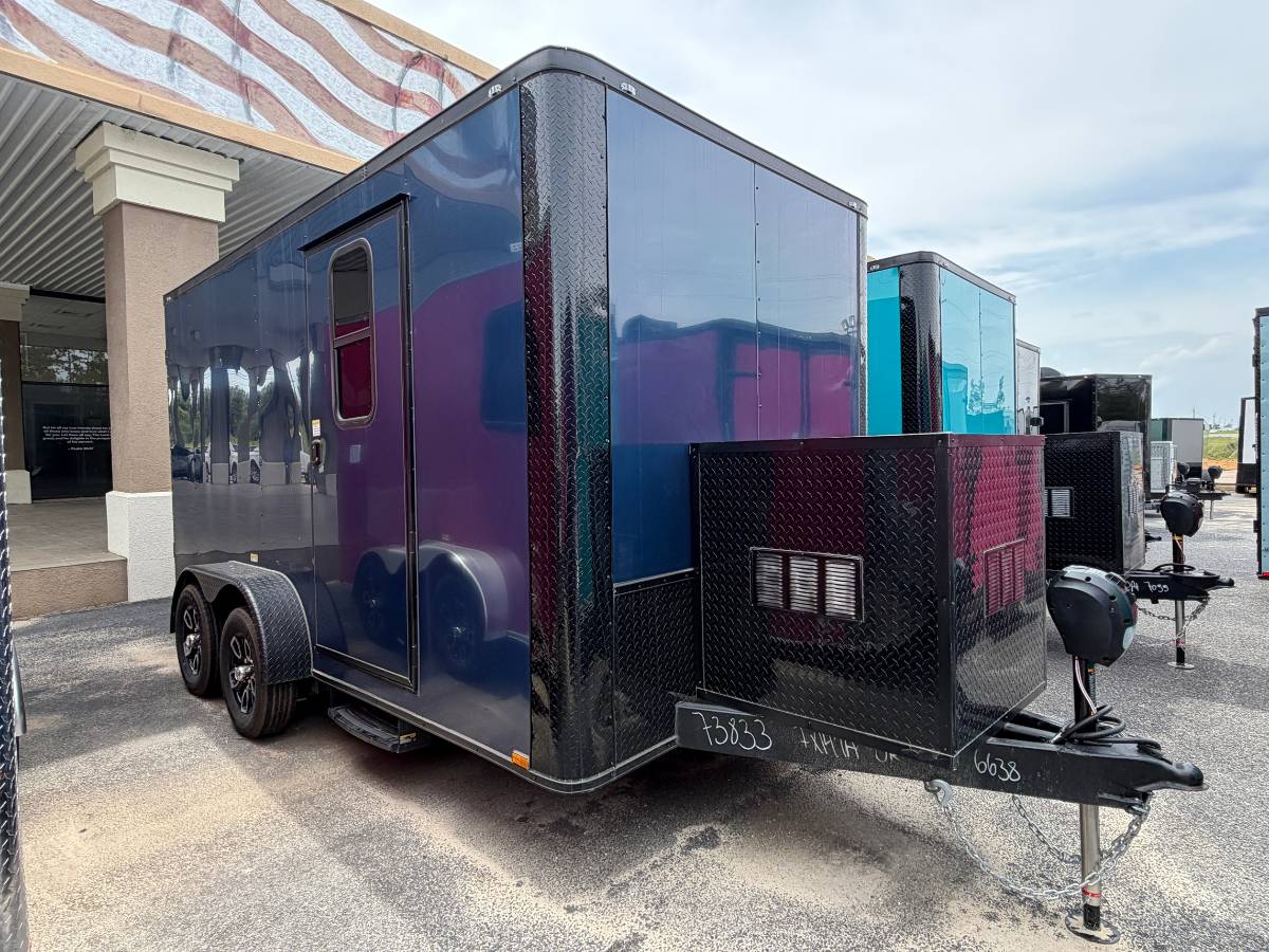 7x14 Dog Grooming Trailer - Genesis Series | Indigo Blue - Renown Cargo ...